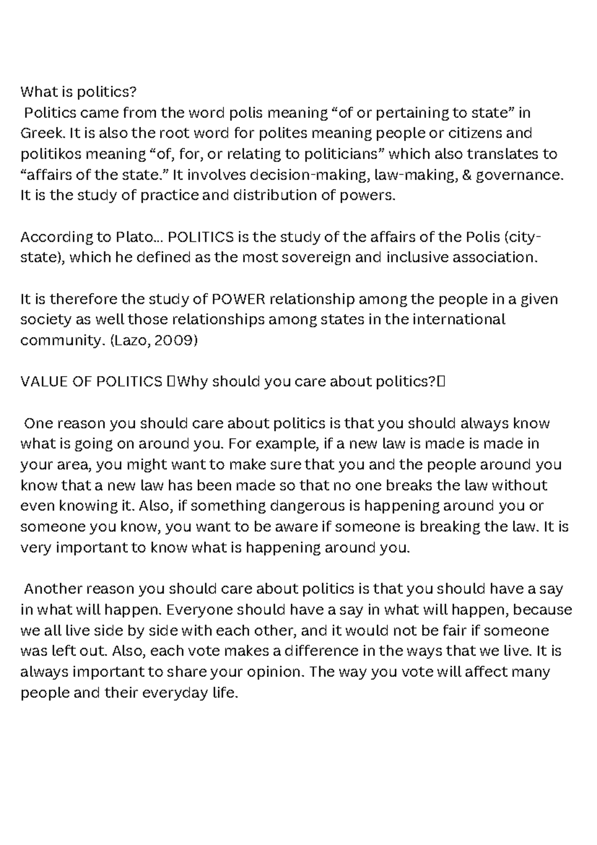 Politics- Reviewrr - Research - What is politics? Politics came from ...
