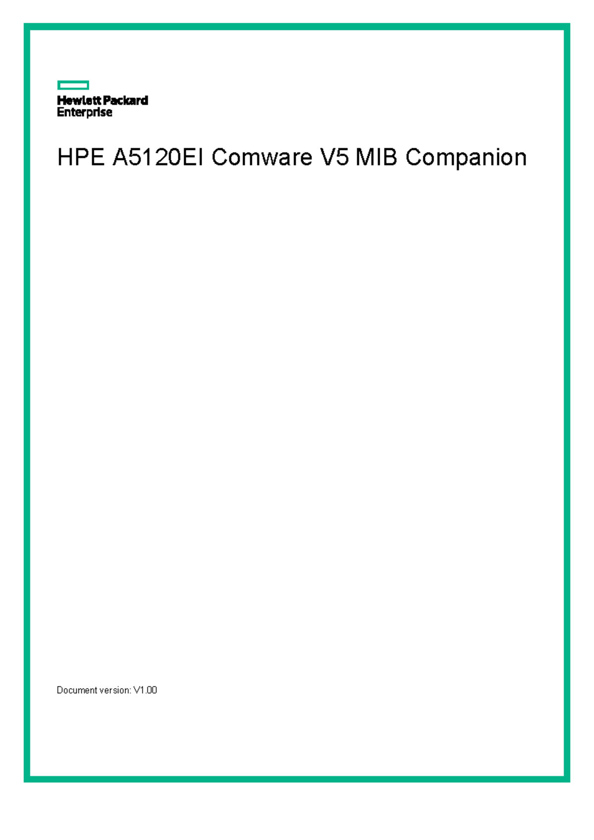 HPE A5120EI Comware V5 MIB Companion - HPE A5120EI Comware V5 MIB ...