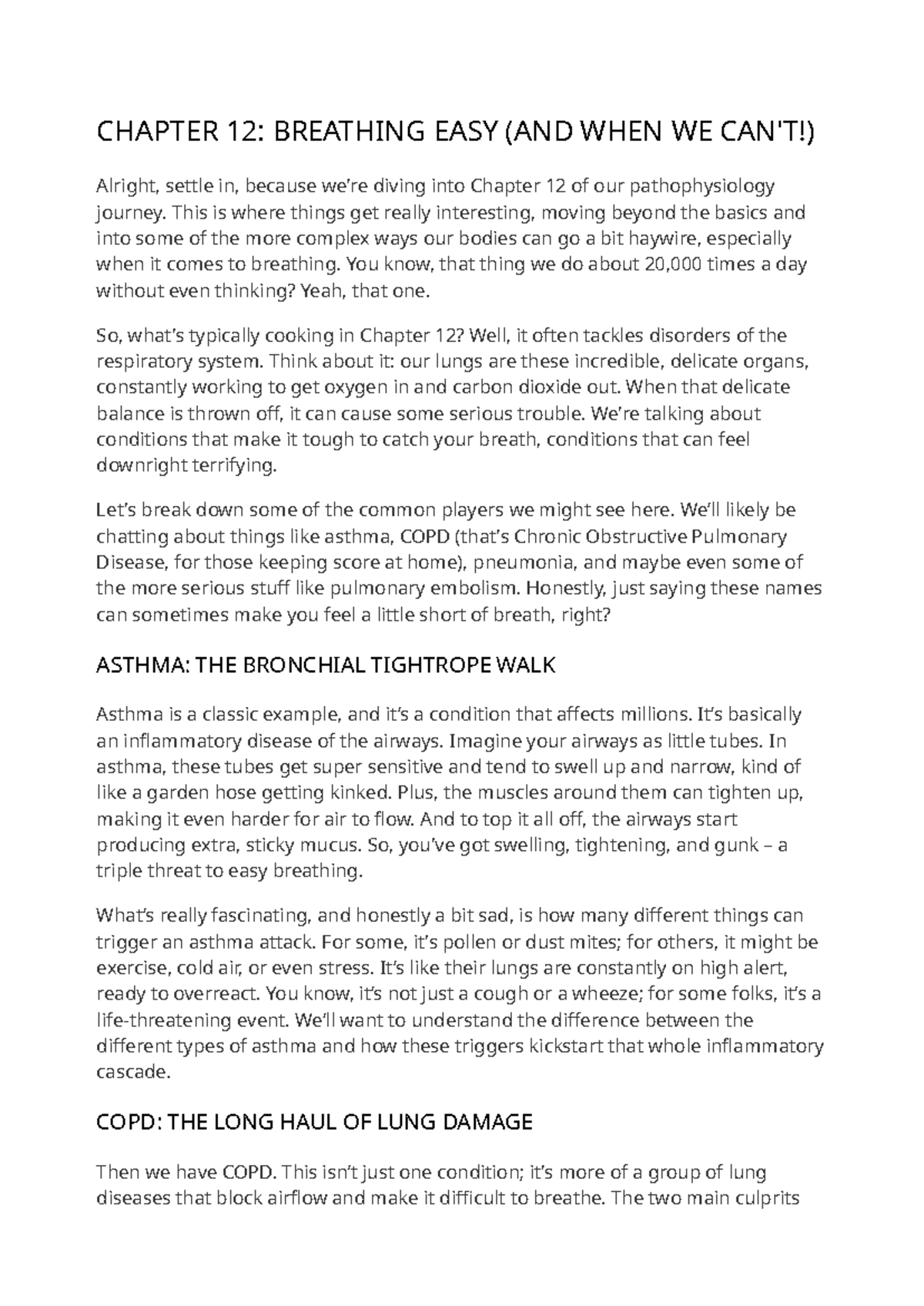 Pathophysiology CH 12: Disorders of Breathing Explained - Studocu