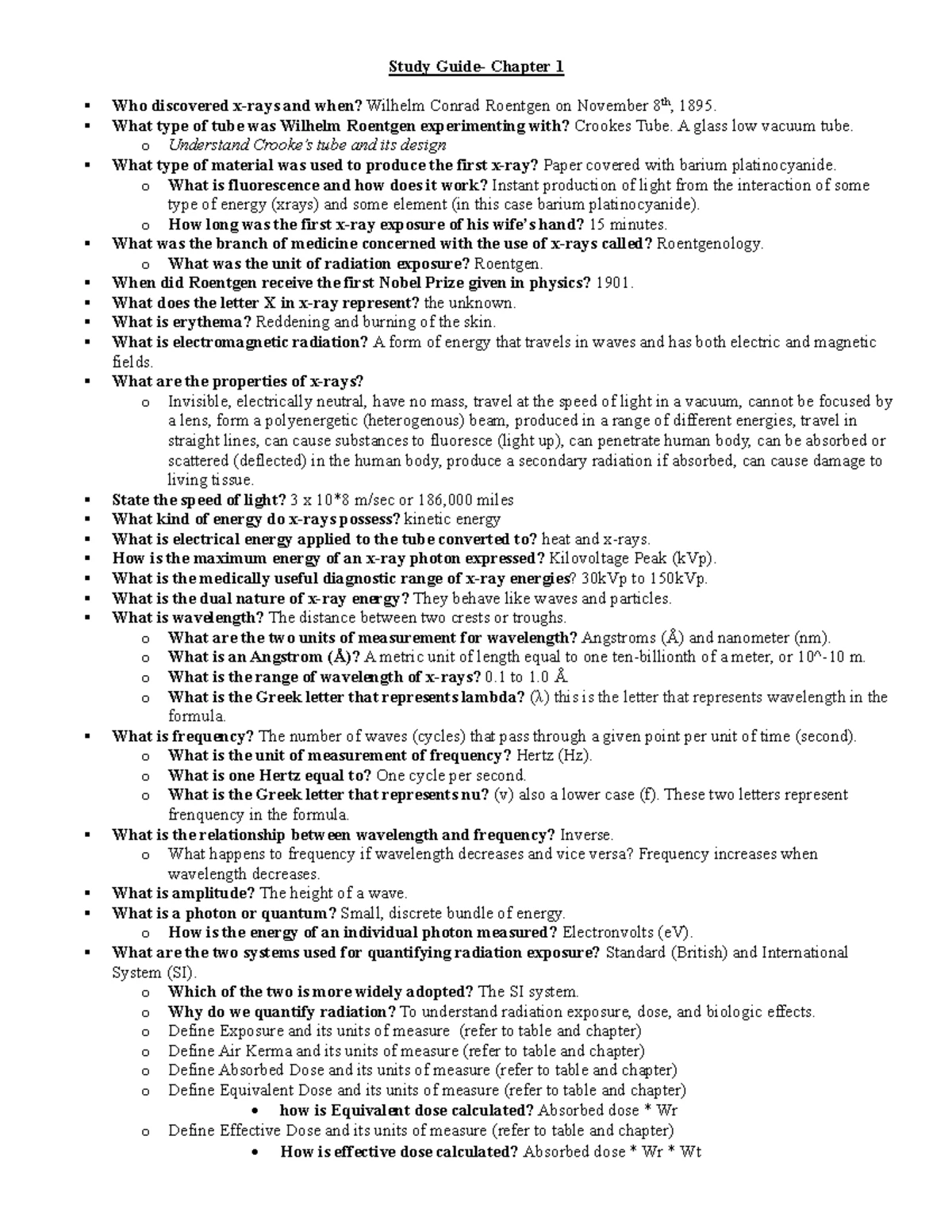 Radiographic Physics: SID, OID, and Image Quality Factors Study Guide - Chapter 7- Study Guide ...