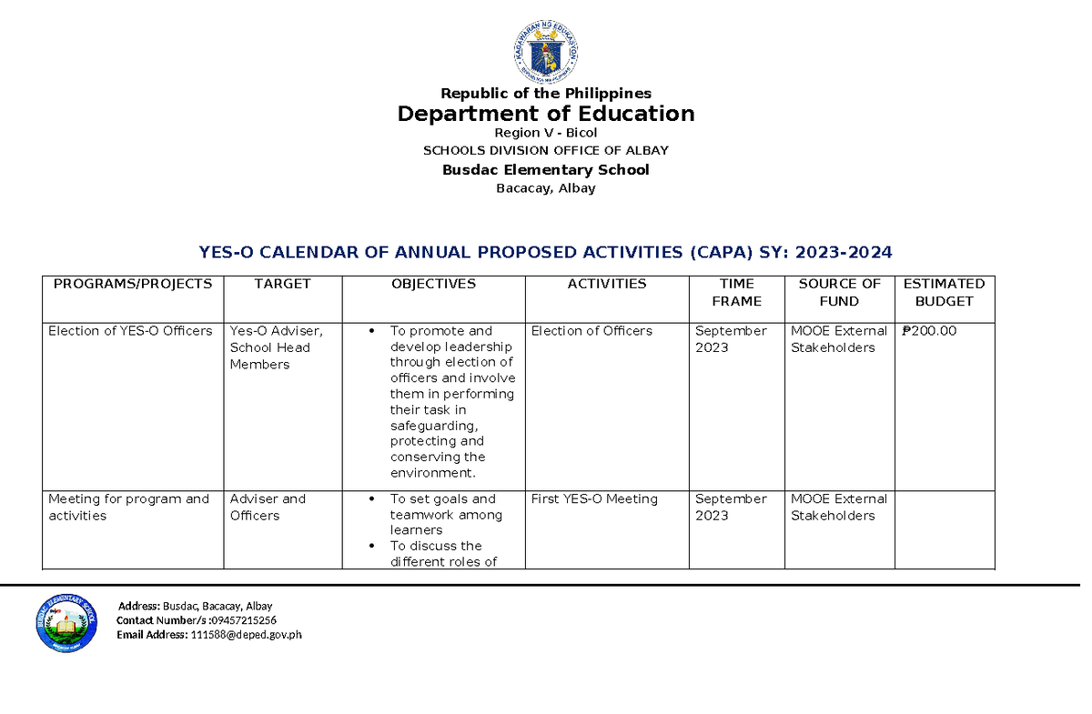 Project Proposal for Tree Planting Activities | SY 2023-2024 - Studocu