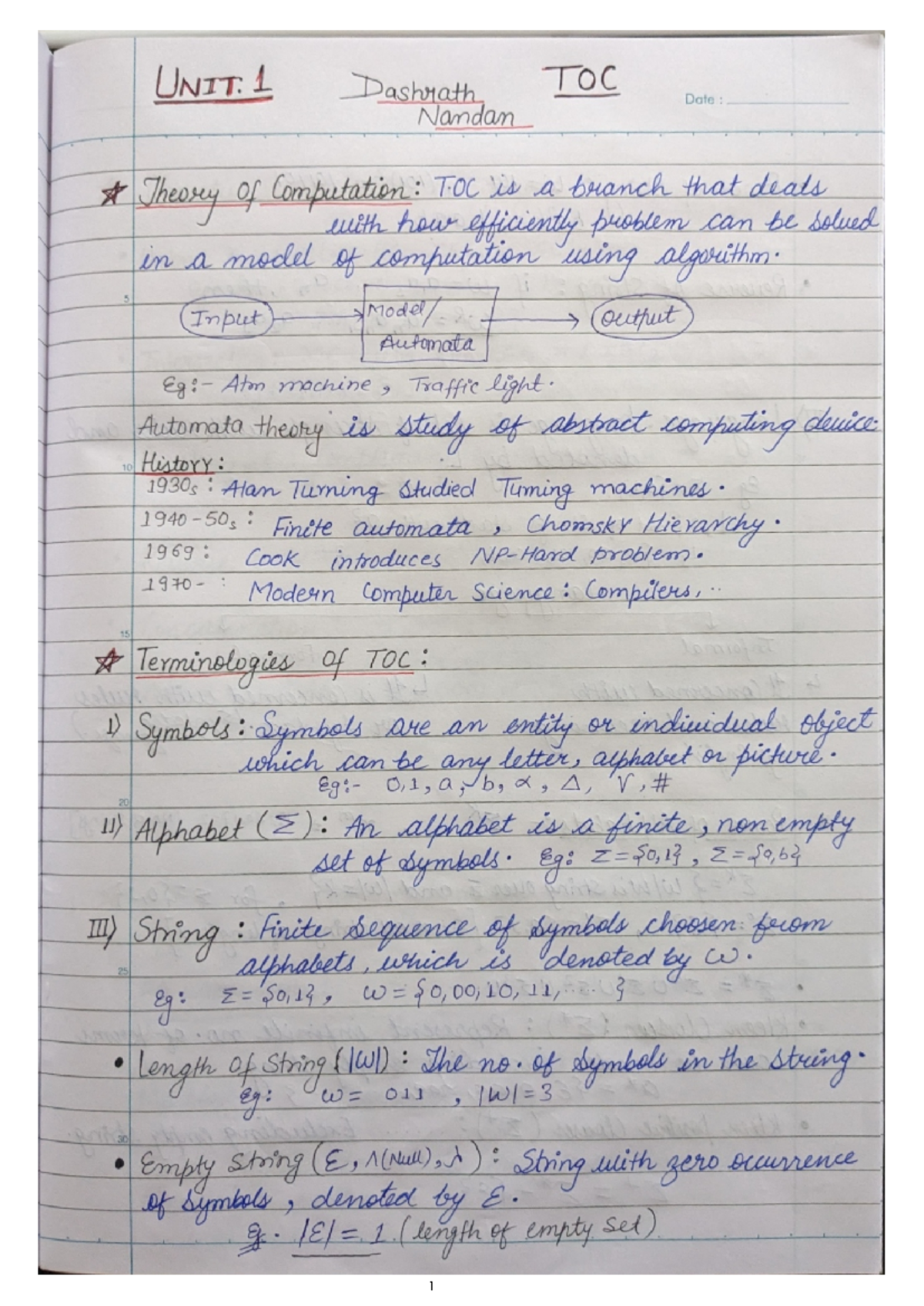 Theory of Computation Notes: Complete TOC by Dashrath Nandan - Studocu