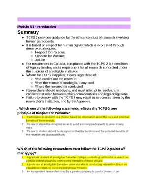 Tcps test 2 - Knowledge Consolidation Exercise - Module A1 ...