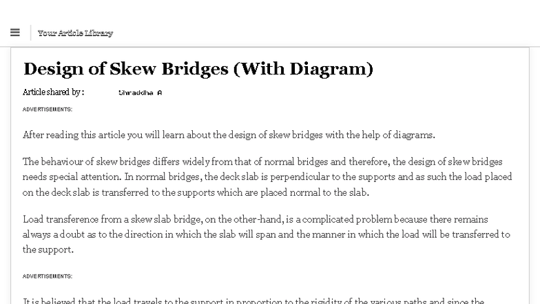 Design of Skew Bridges (With Diagrams) - Key Principles and Practices ...