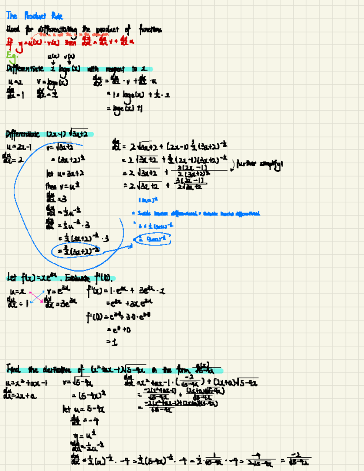 Calculus 2 - Differentiation and Stationary Points Analysis - Studocu