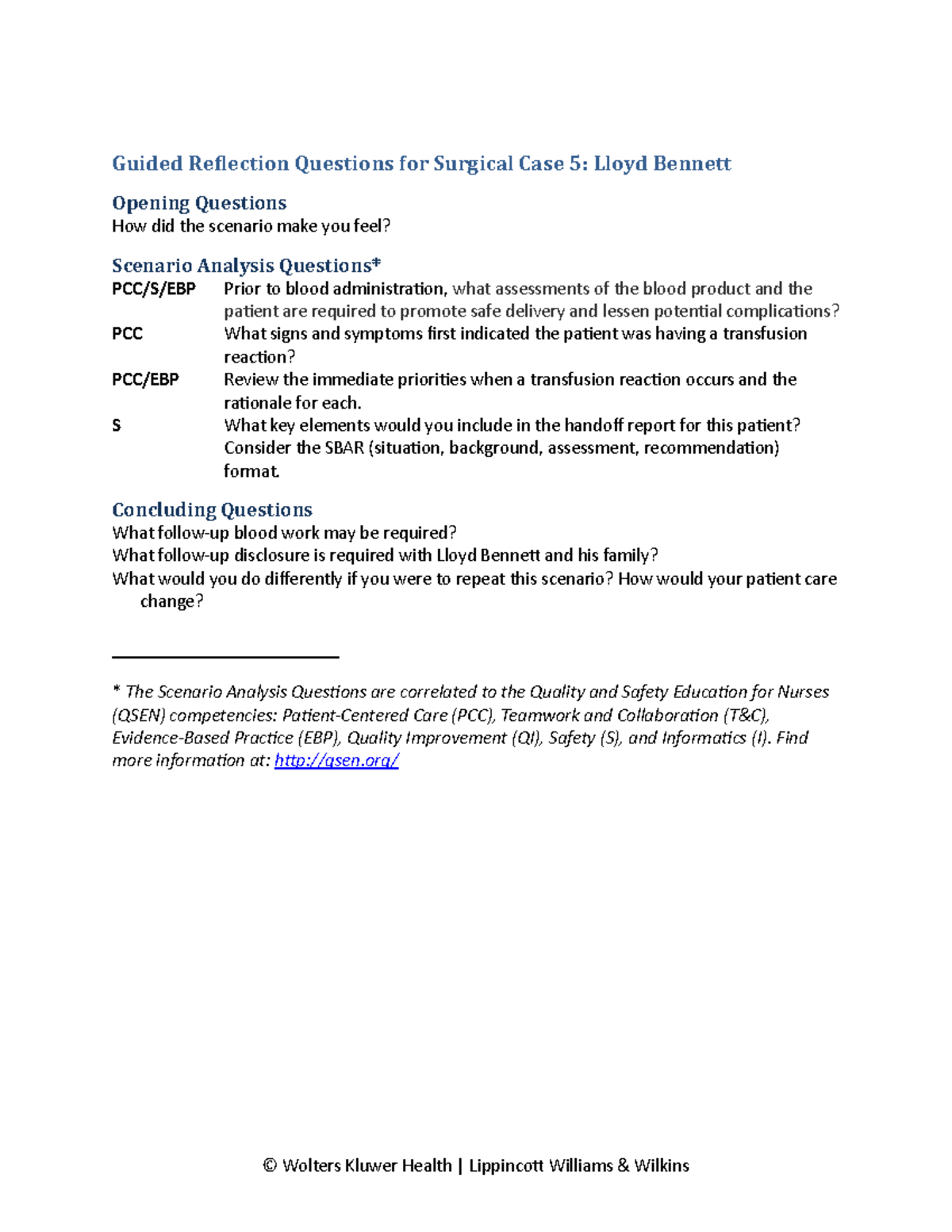 V Sim2.0 Surgical Case 05 Lloyd Bennett GRQs final - Guided Reflection Questions for Surgical ...