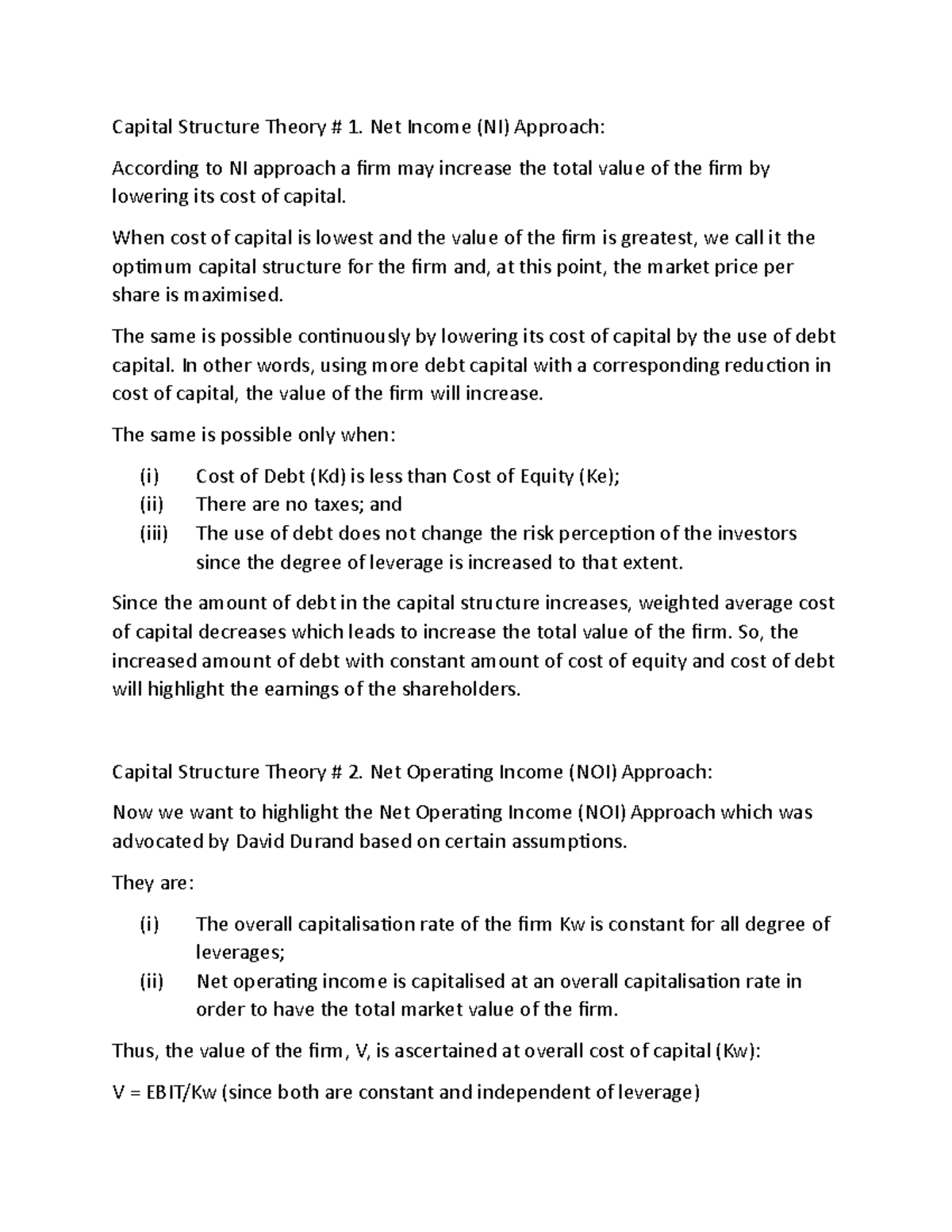 Theories of Capital Structure - Capital Structure Theory # 1. Net ...