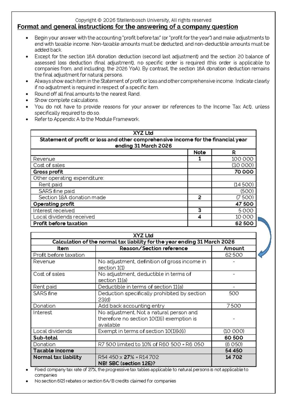 TAX298 2026 C12 Format and Instructions for Company Tax Calculations ...