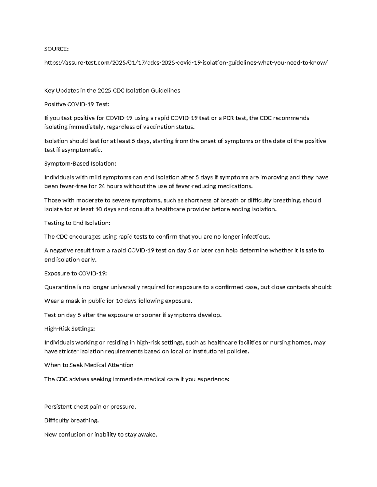 2025 CDC Isolation Guidelines: Key Updates for Positive COVID Tests ...