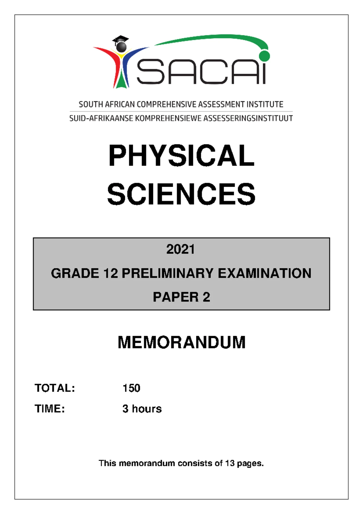 NSC Physical Sciences Grade 12 May/June 2024 P2 Question Paper & Memo - Studocu