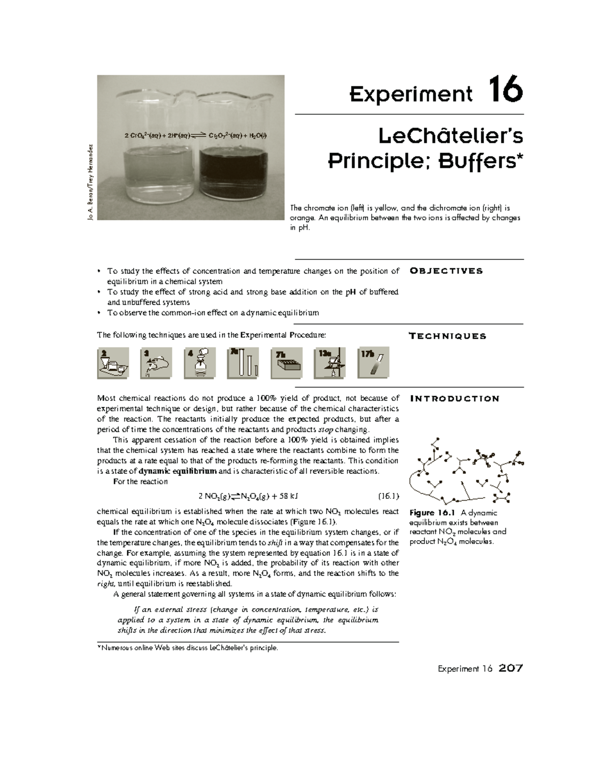 LAB 16 - ... - Experiment 16 LeChâtelier’s Principle; Buffers* To study the effects of ...
