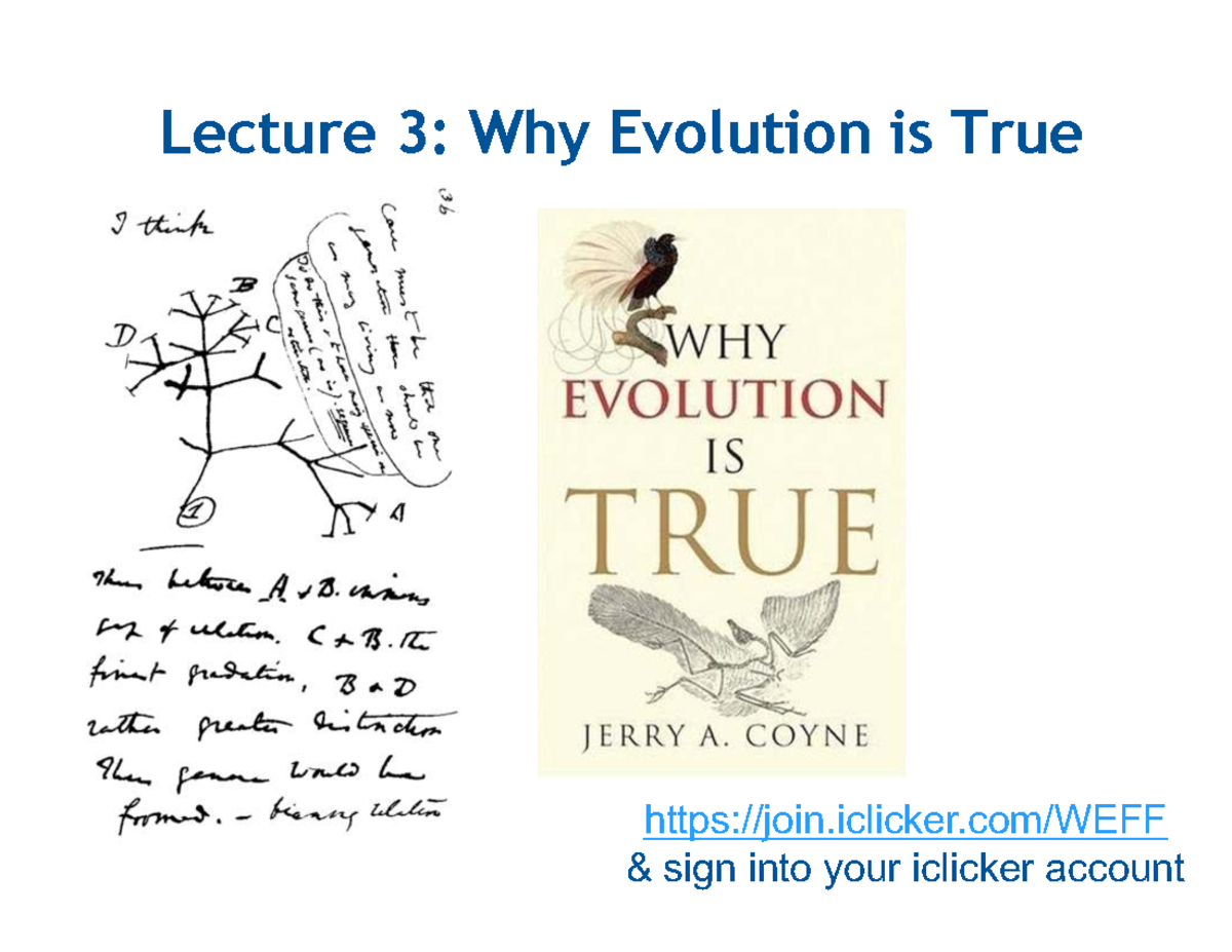 1001A Lecture 3: Understanding the Theory of Evolution - Studocu