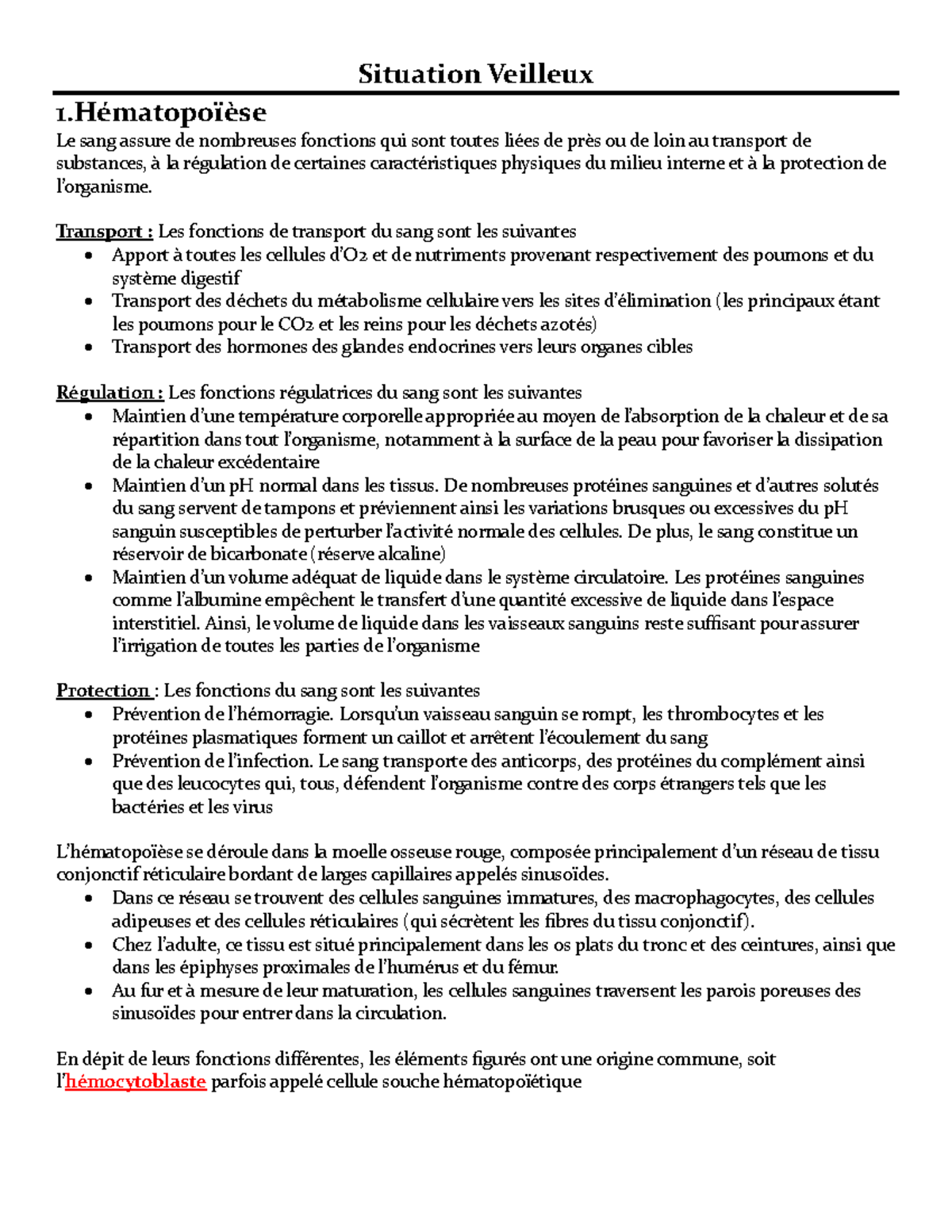 Hématopoïèse et Leucémies Pédiatriques - APP - Studocu