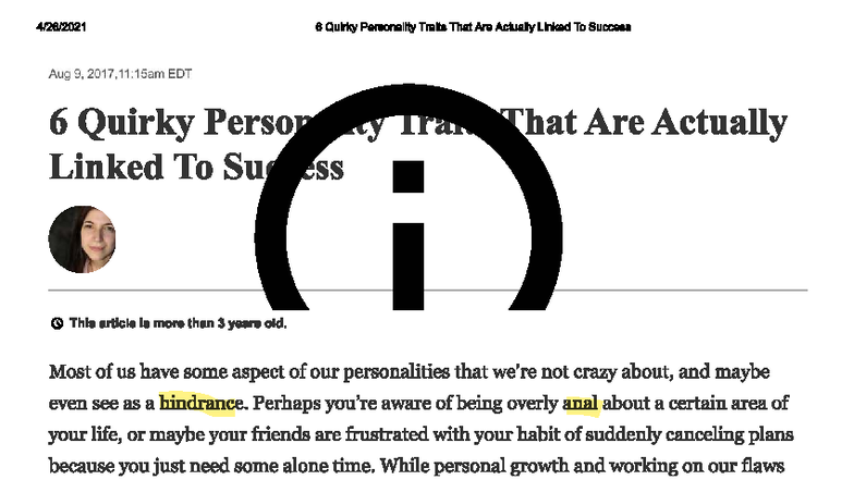Forbes Case Study: 6 Quirky Personality Traits Linked to Success - Studocu