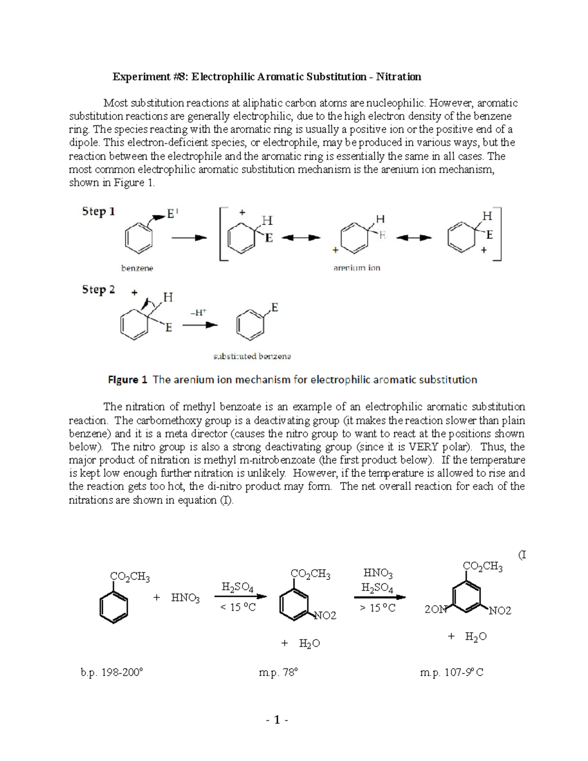 Experiment 8- Electrophilic Aromatic Substitution - Nitration F22 V3 ...