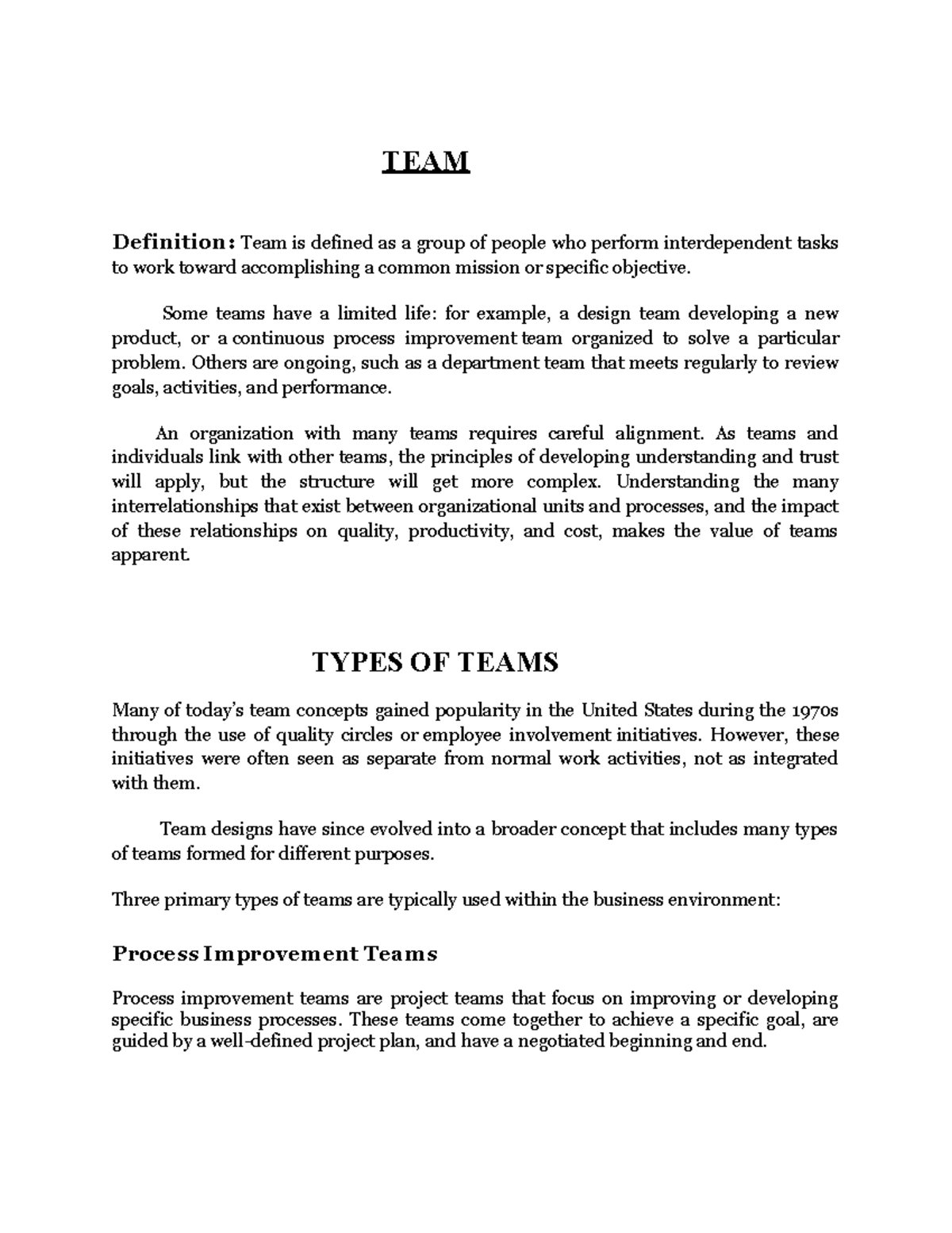 TEAM Traits of Effective Teams: Insights and Characteristics - Studocu