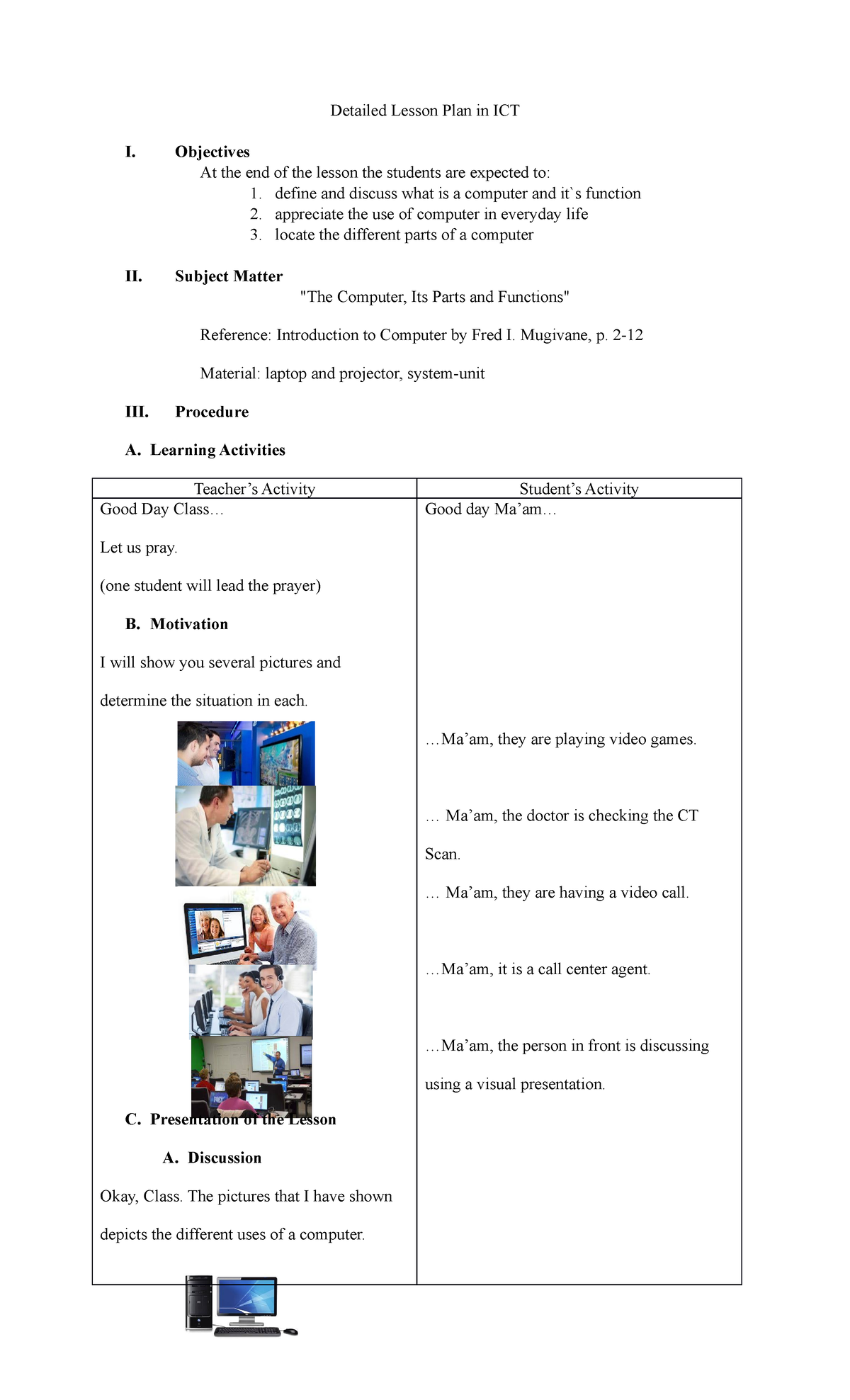 University of Luzon - Detailed Lesson Plan for ICT Teaching Demo - Studocu