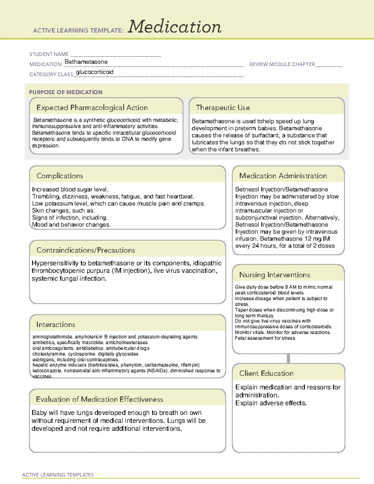 Magnesium Sulfate - ati template - ACTIVE LEARNING TEMPLATE: Medication ...