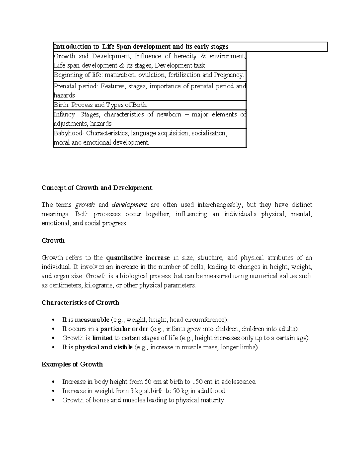 UNIT 2 - Life Span Development Theory and Stages - Studocu