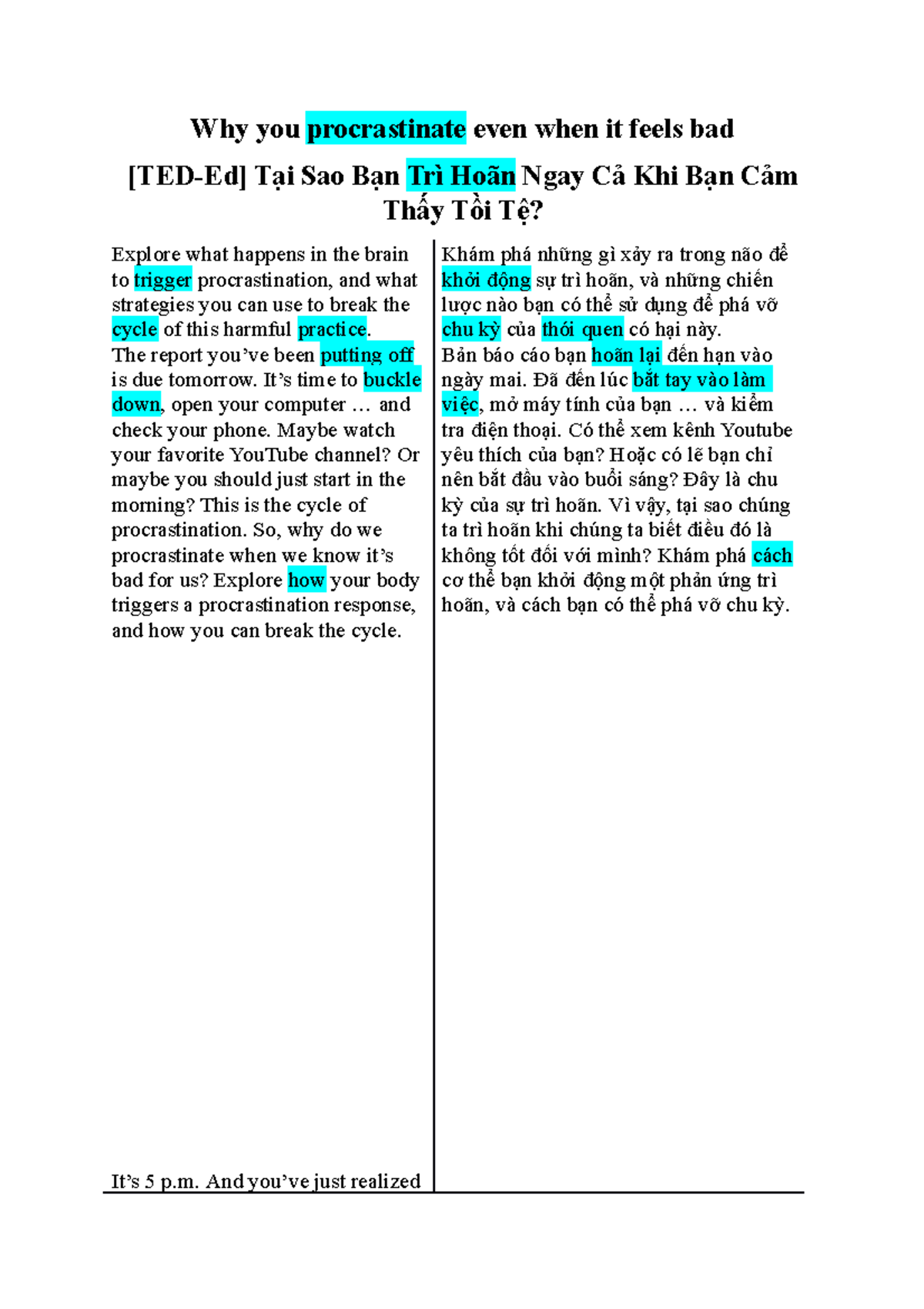 Why you procrastinate even when it feels bad - The report you’ve been ...