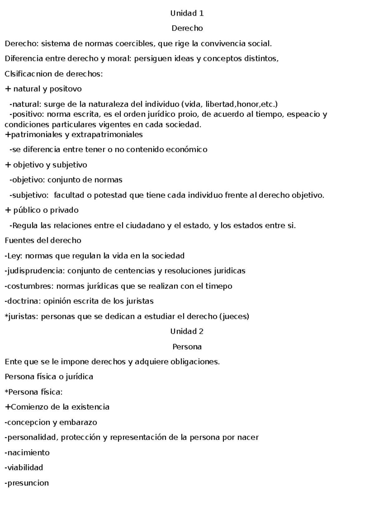 Resmuen completo derecho 1 unlu - Unidad 1 Derecho Derecho: sistema de ...