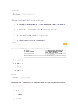 ING. Sistemas Semana 1 - Revisión del examen Pregunta 1 Completada Puntúa 1 sobre 1 Relaciona el ...
