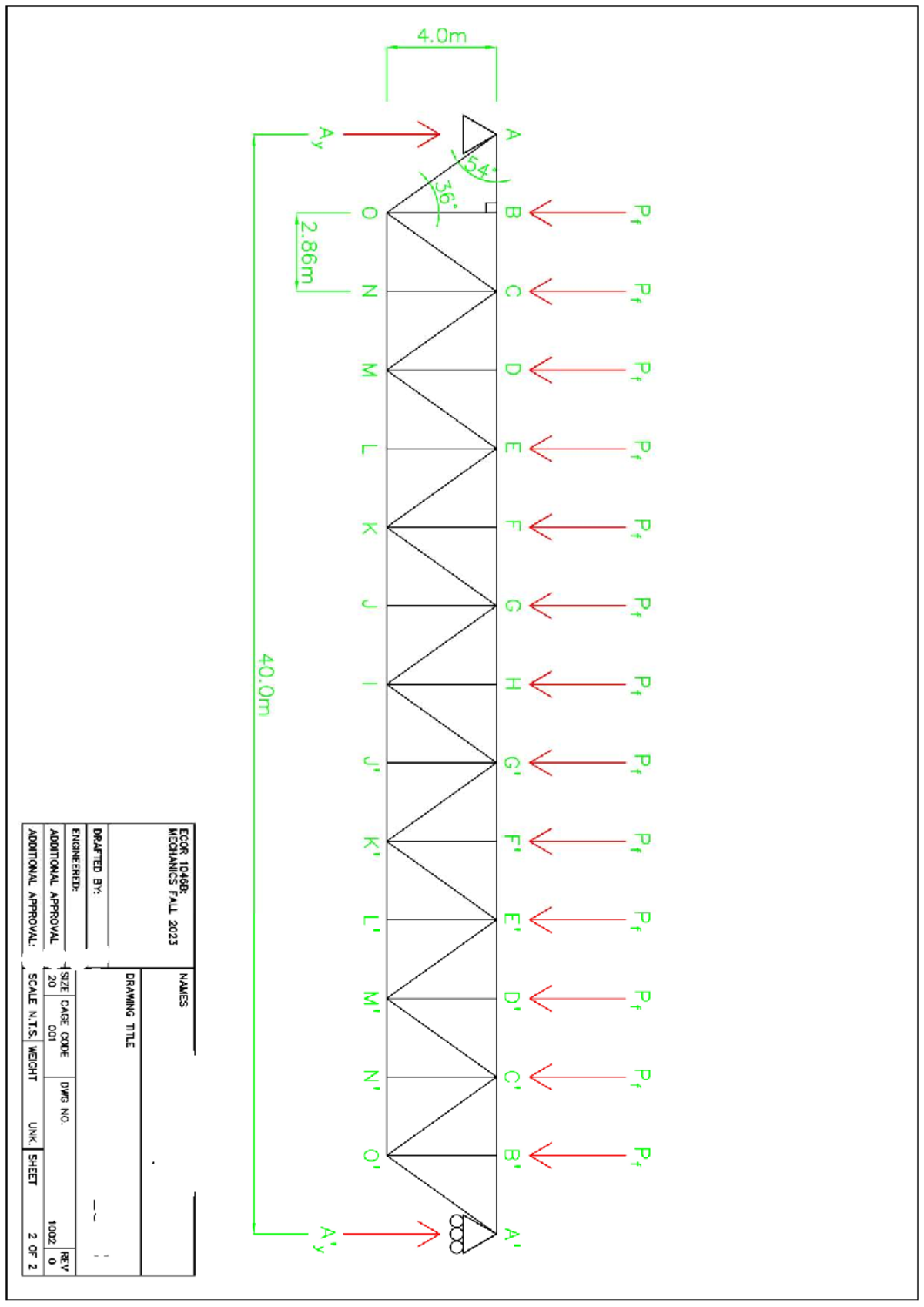 ECOR 1046B: Mechanics Truss Design Drawing - Fall 2023 - Studocu