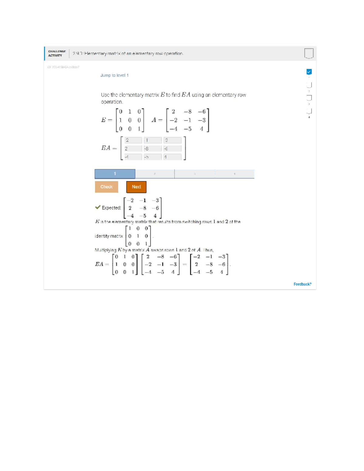 Zy Books Challenge 2.9.1: Elementary Matrix Operations Explained - Studocu