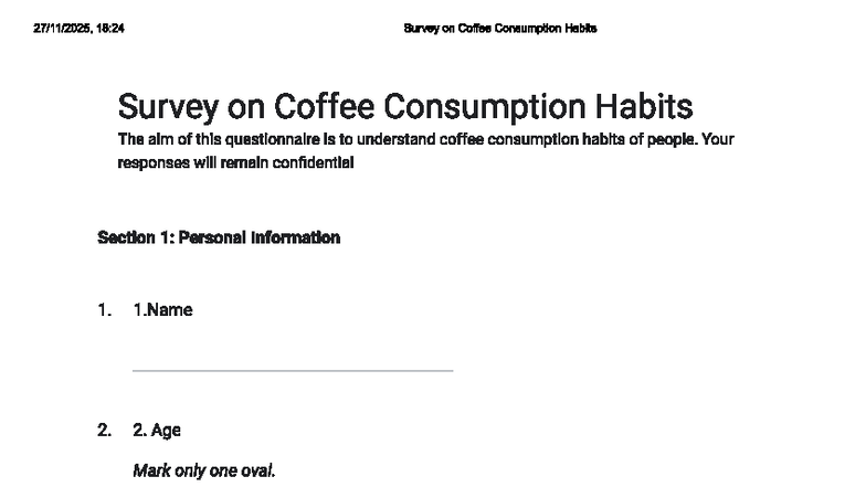 18:24 Survey on Coffee Consumption Habits Analysis - Studocu