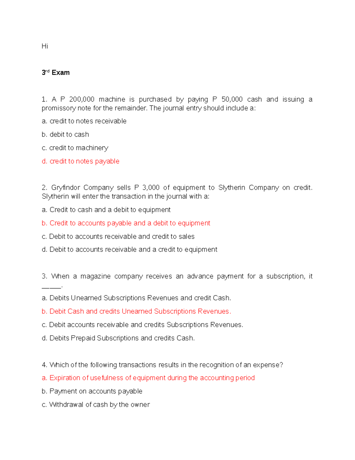 ACC111 Final Exam Reviewer: Key Concepts & Journal Entries - Studocu