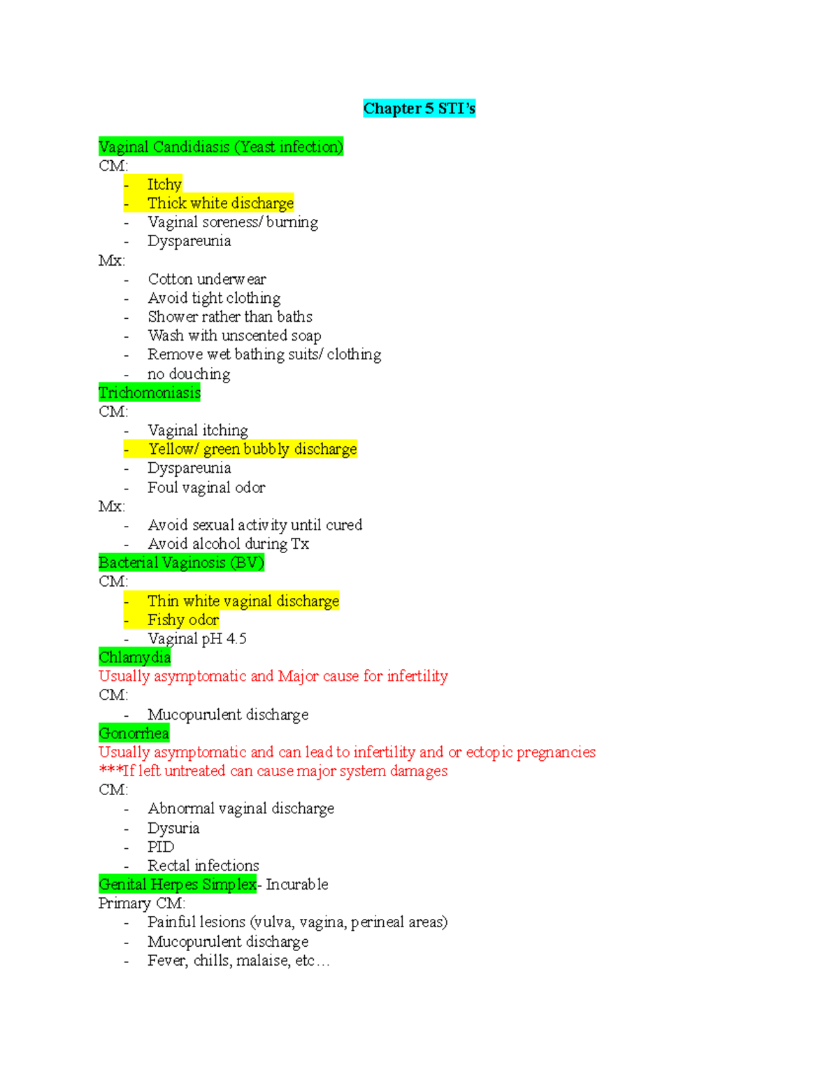 Exam 1 Lecture Notes: Women's Health & Pregnancy Complications CM & Mx ...