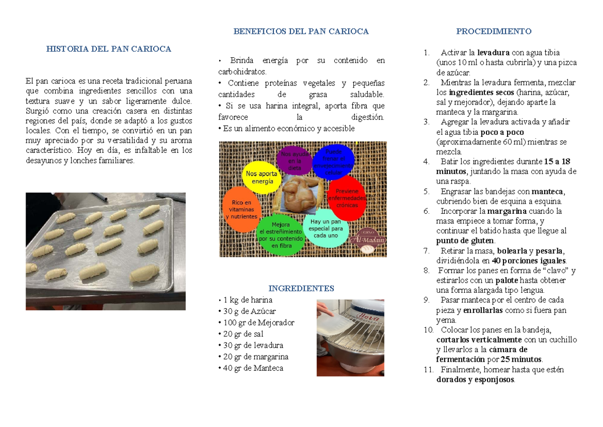 Tríptico sobre el Pan Carioca: Historia y Receta Tradicional - Studocu