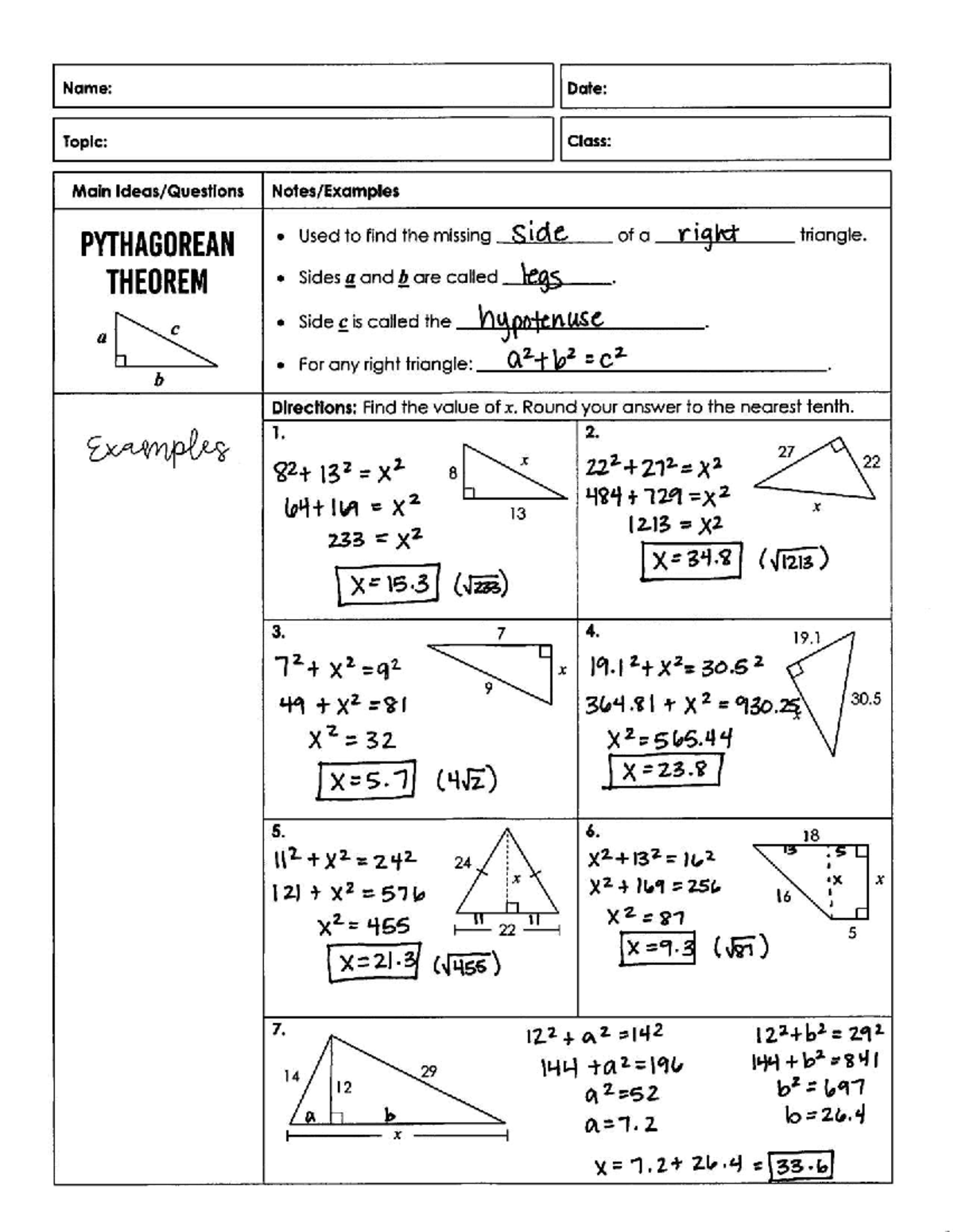 Unit 7: Right Triangles Trigonometry Homework & Practice - Studocu