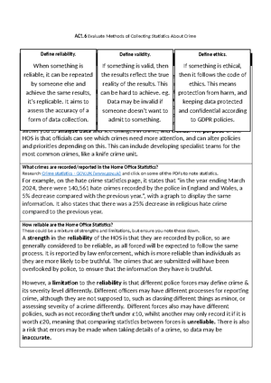 Unit 1: AC1.1 Prep Notes - AC1 Analyse different types of crime (4 ...