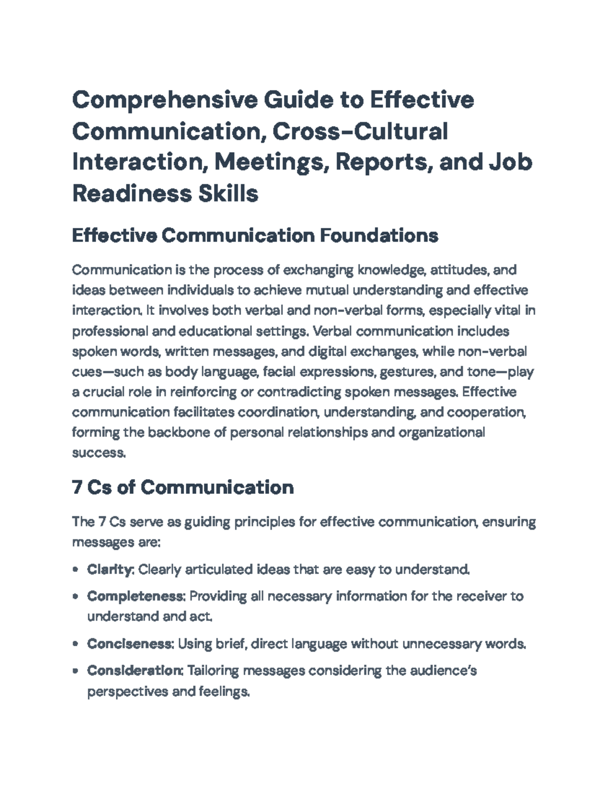 Effective Communication & Job Readiness Skills Guide (Course Code ...