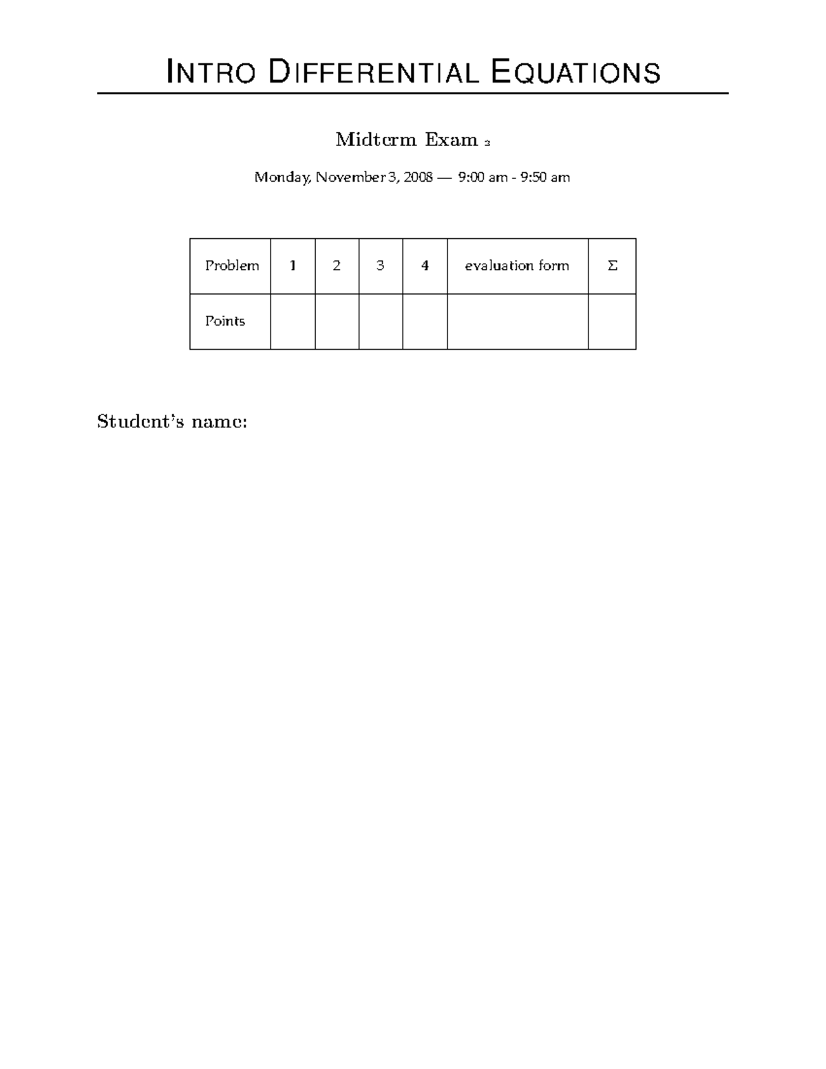 Differential Equations (MATH 201) Midterm Exam 2 Notes - Studocu