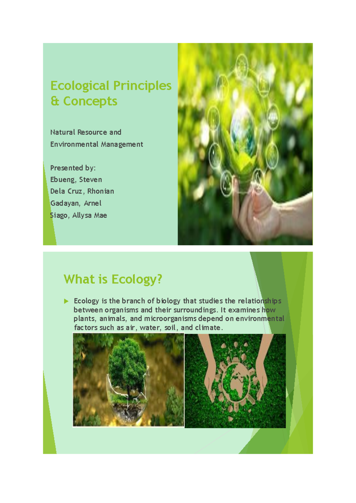 NREM 101: Ecological Principles and Environmental Management Notes ...
