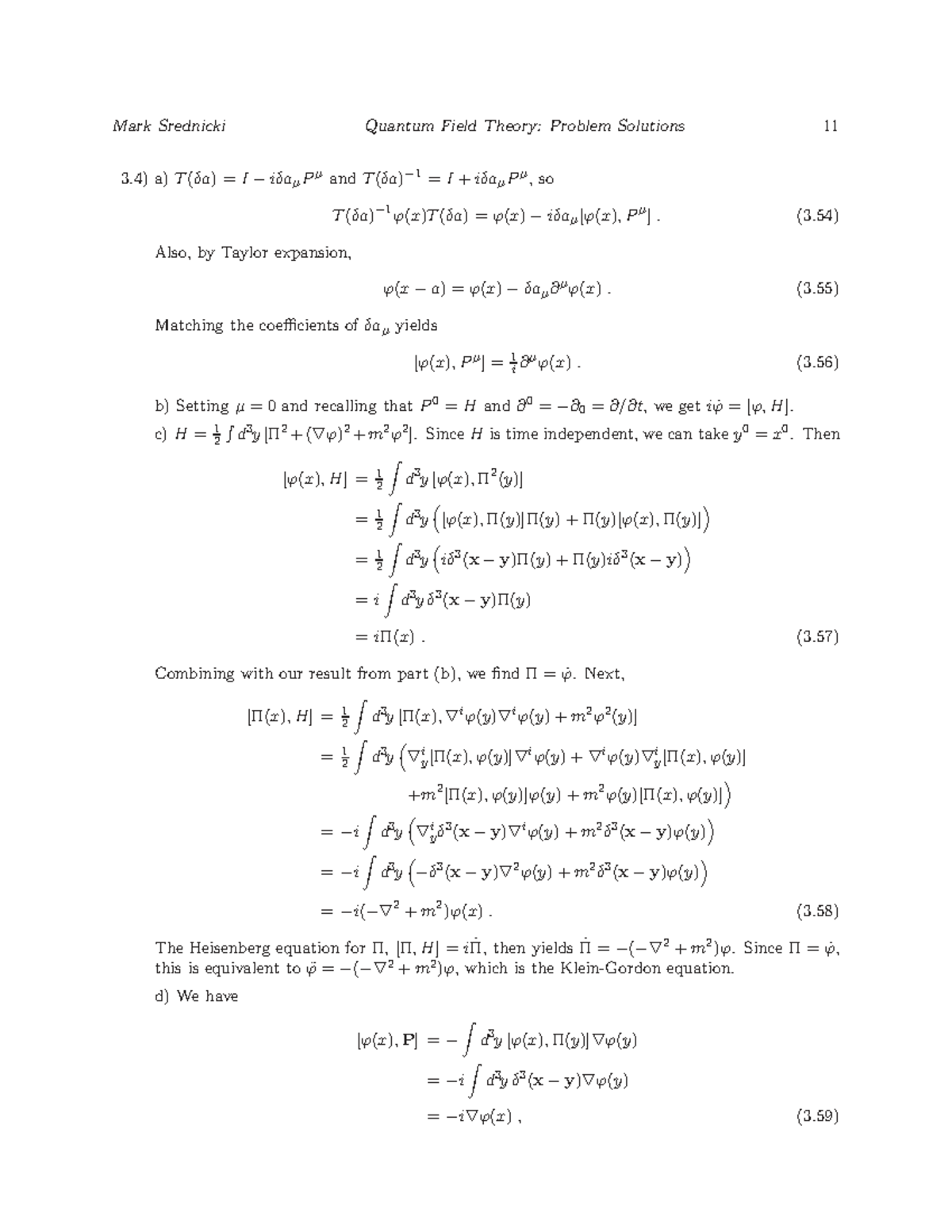 Srednicki QFT Problem Solutions: Chapter 11 Analysis - Studocu