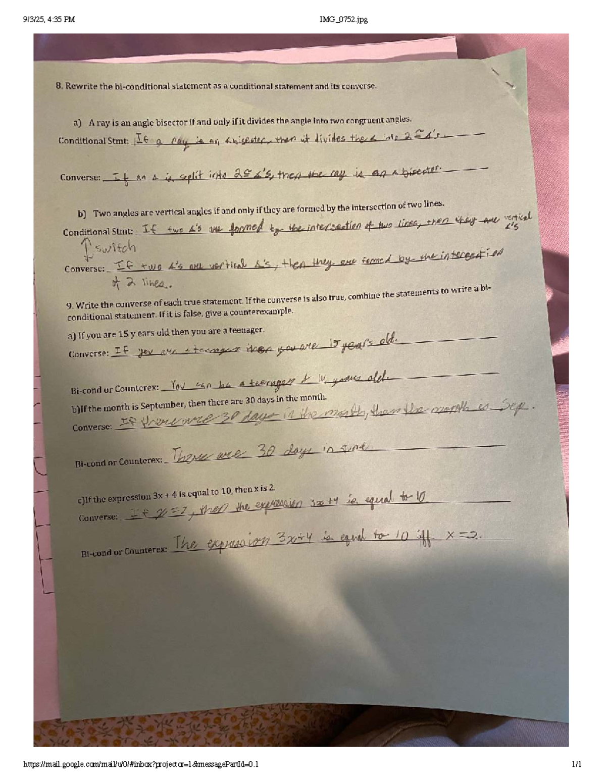 MATH 101: Conditional Statements and Converses Explained - Studocu