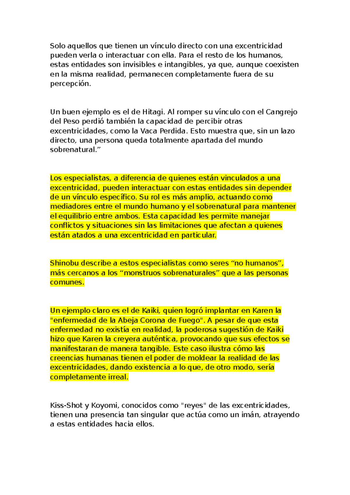 Ks - Interacción con Excentricidades y su Percepción - Studocu