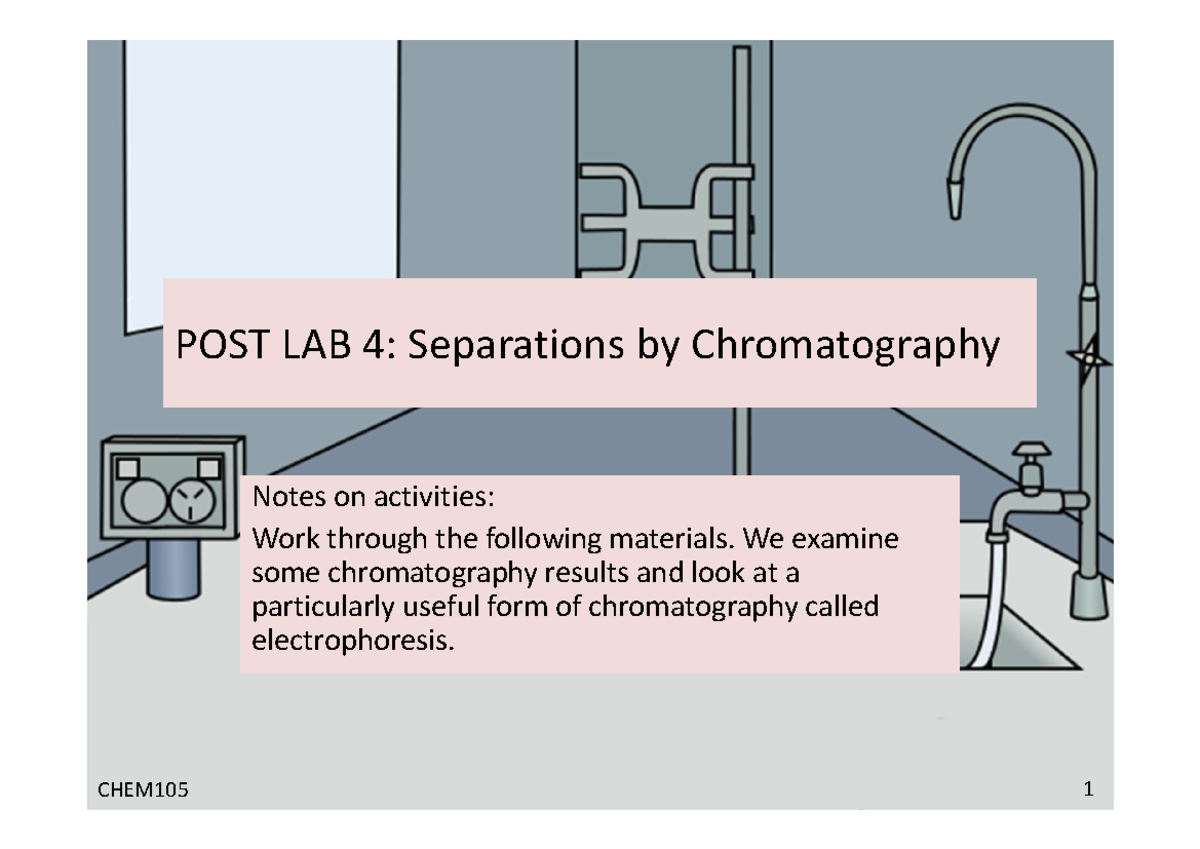 Separations by Chromatography Post Lab - POST LAB 4: Separations by ...
