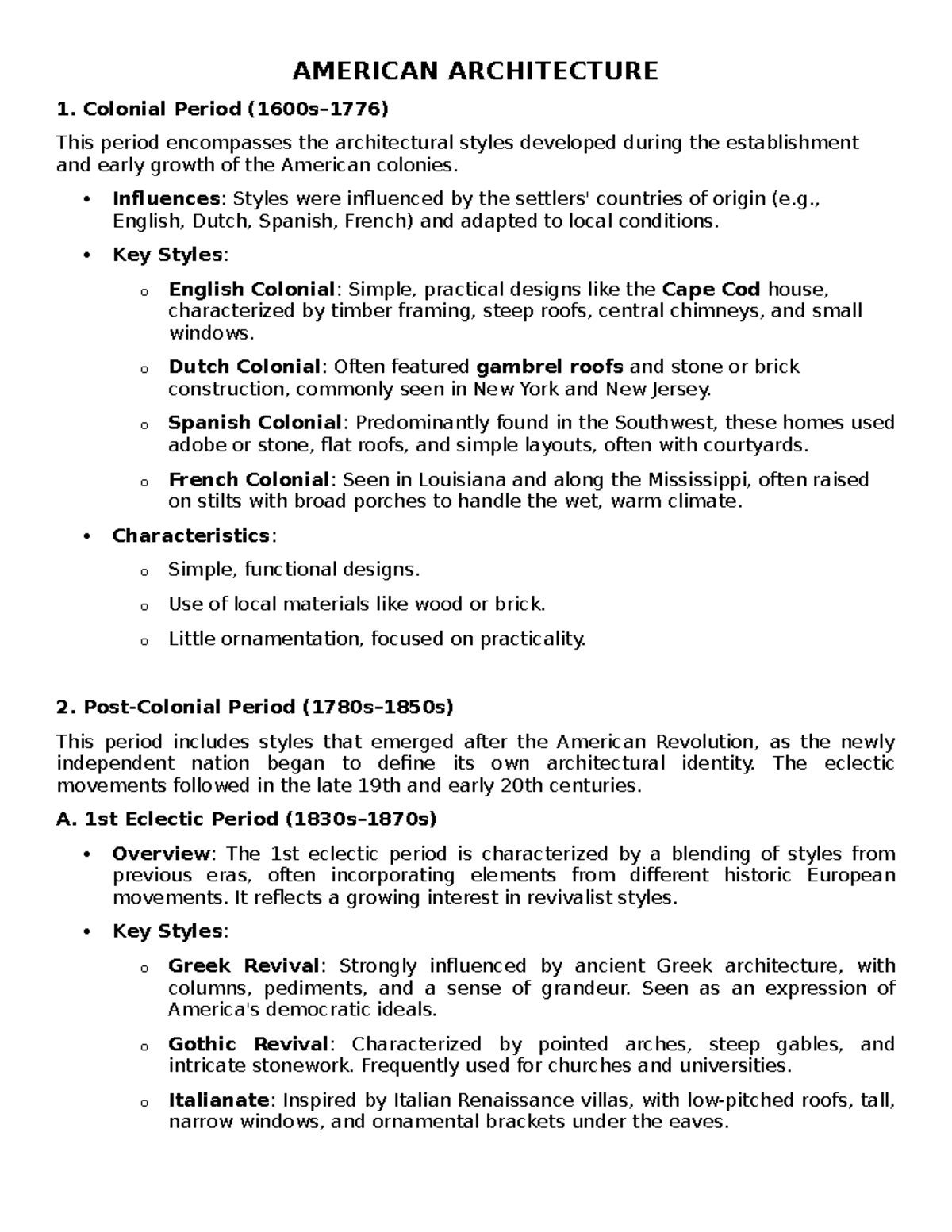 Colonial American Architecture - AMERICAN ARCHITECTURE 1. Colonial ...