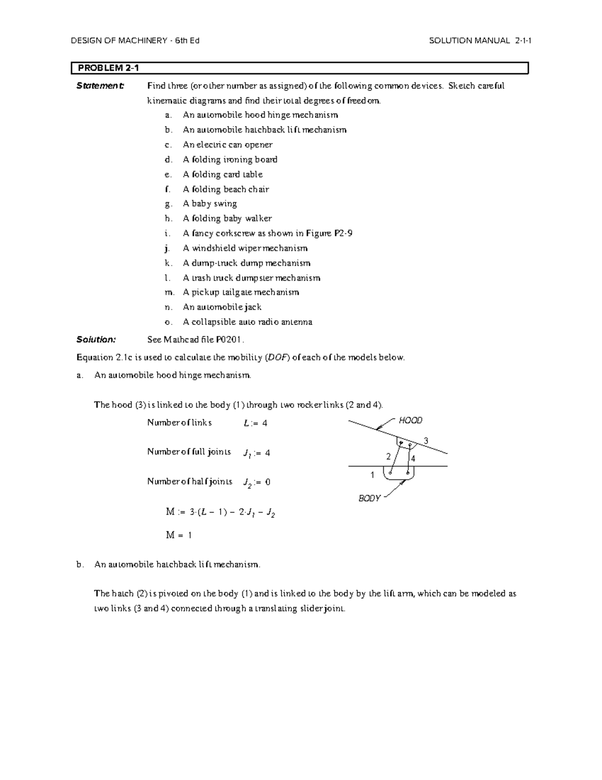 Design of Machinery - 6th Ed: Chapter 2 Solutions and Analysis - Studocu