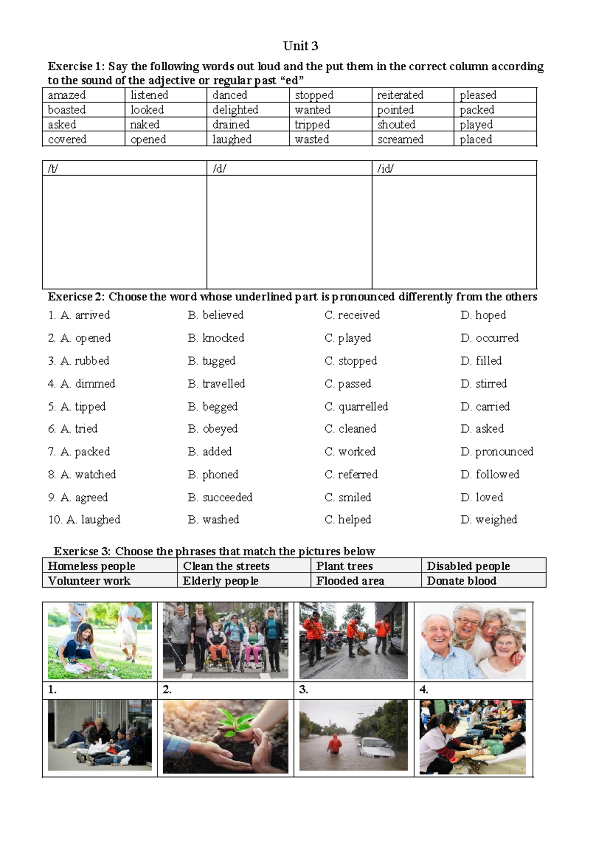 Unit 3 Exercises: Sound Patterns and Community Engagement - Grade 7 ...