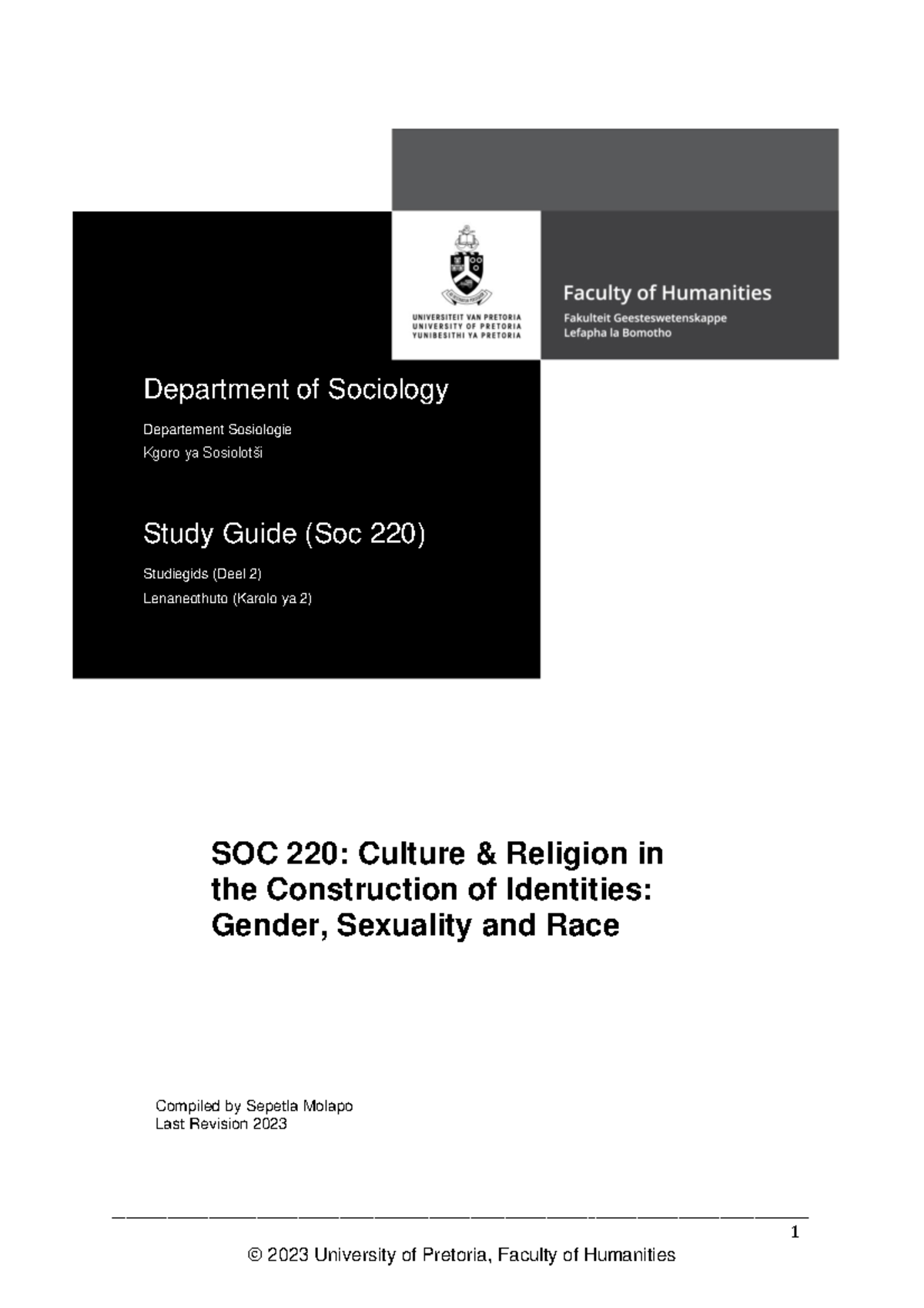 SOC 220 Study Guide: Culture, Religion & Identities - 2023 Edition ...