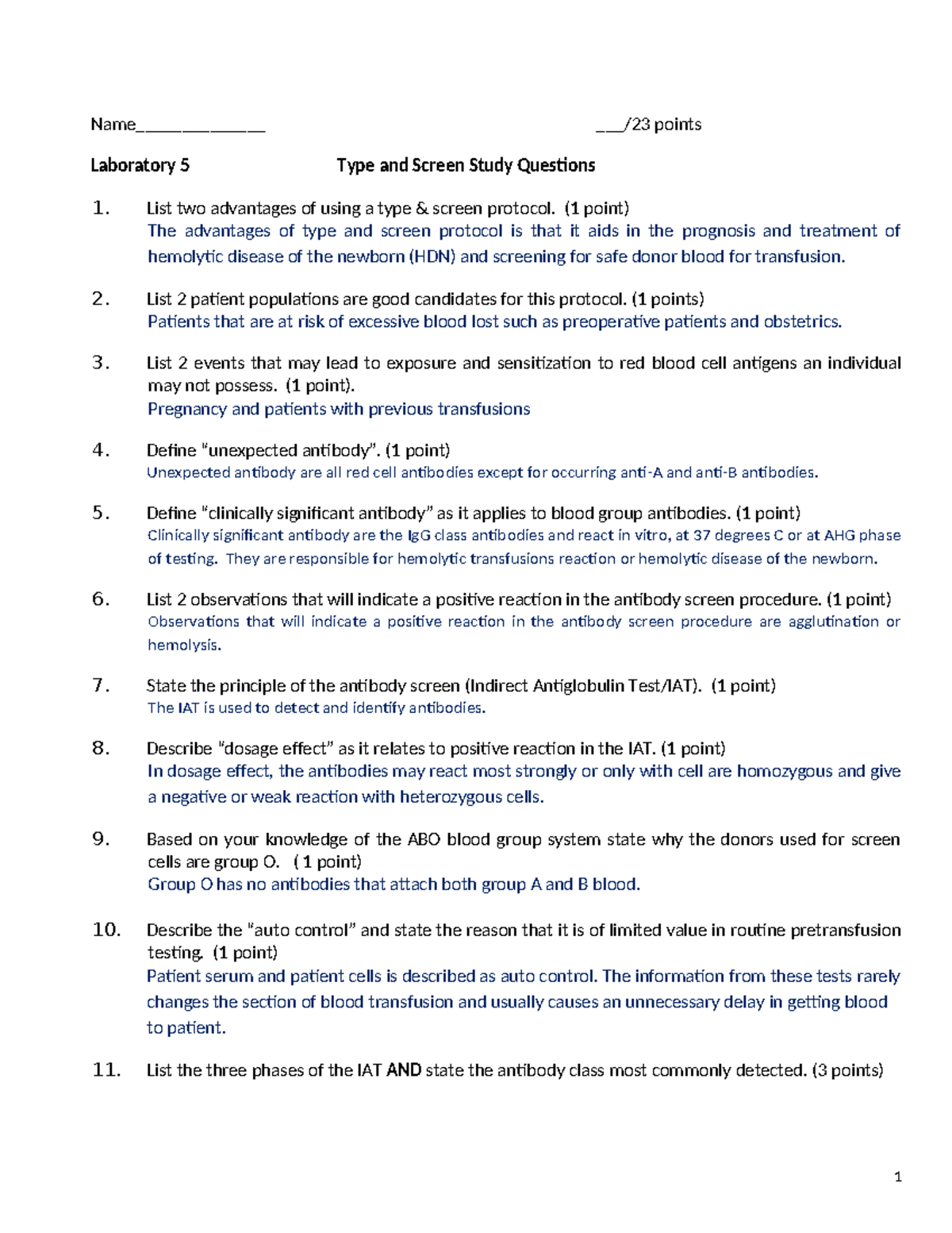 Lab 2 Type & screen worksheet - Name______________ ___/23 points Laboratory 5 Type and Screen ...