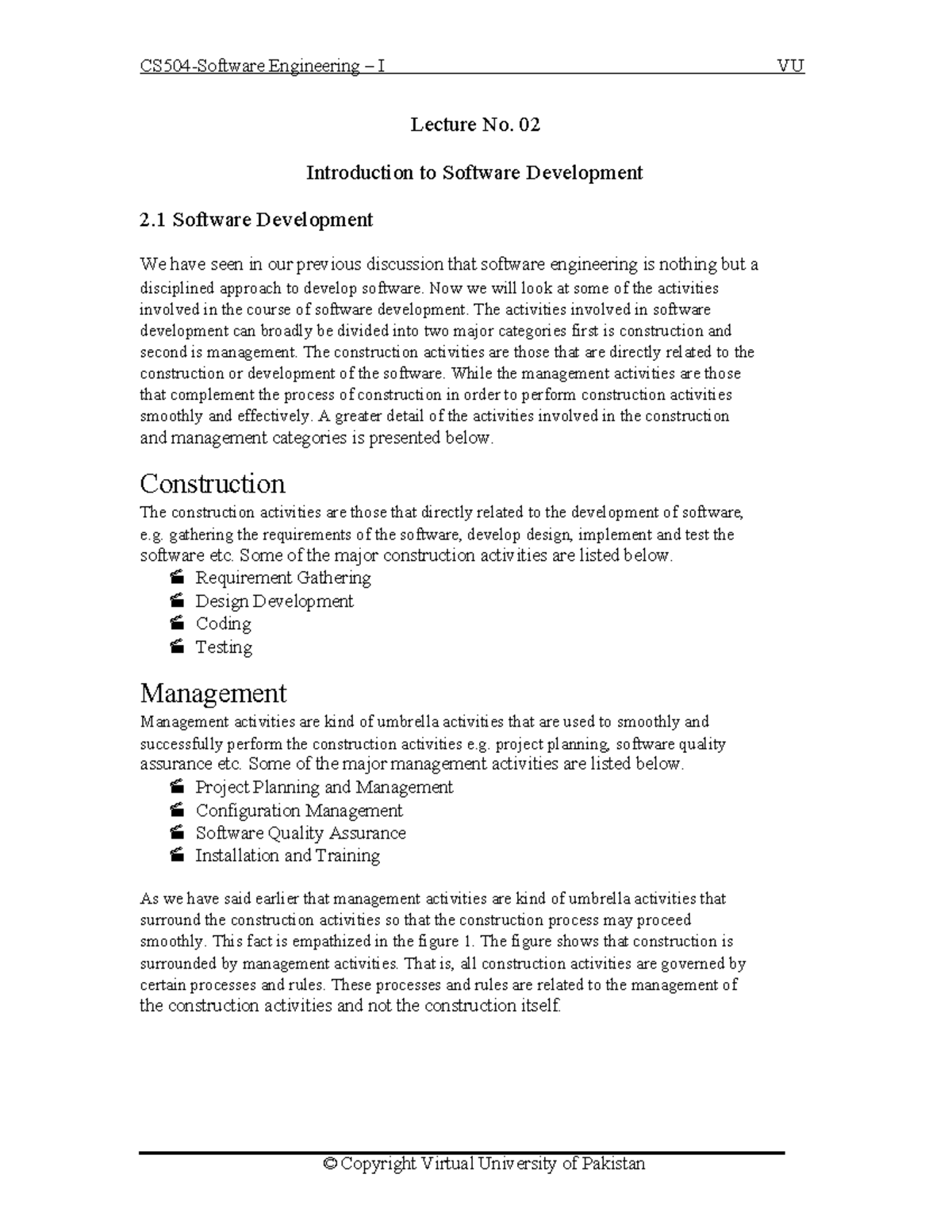 Lec 2 - basics of software engineering - Lecture No. 02 Introduction to ...