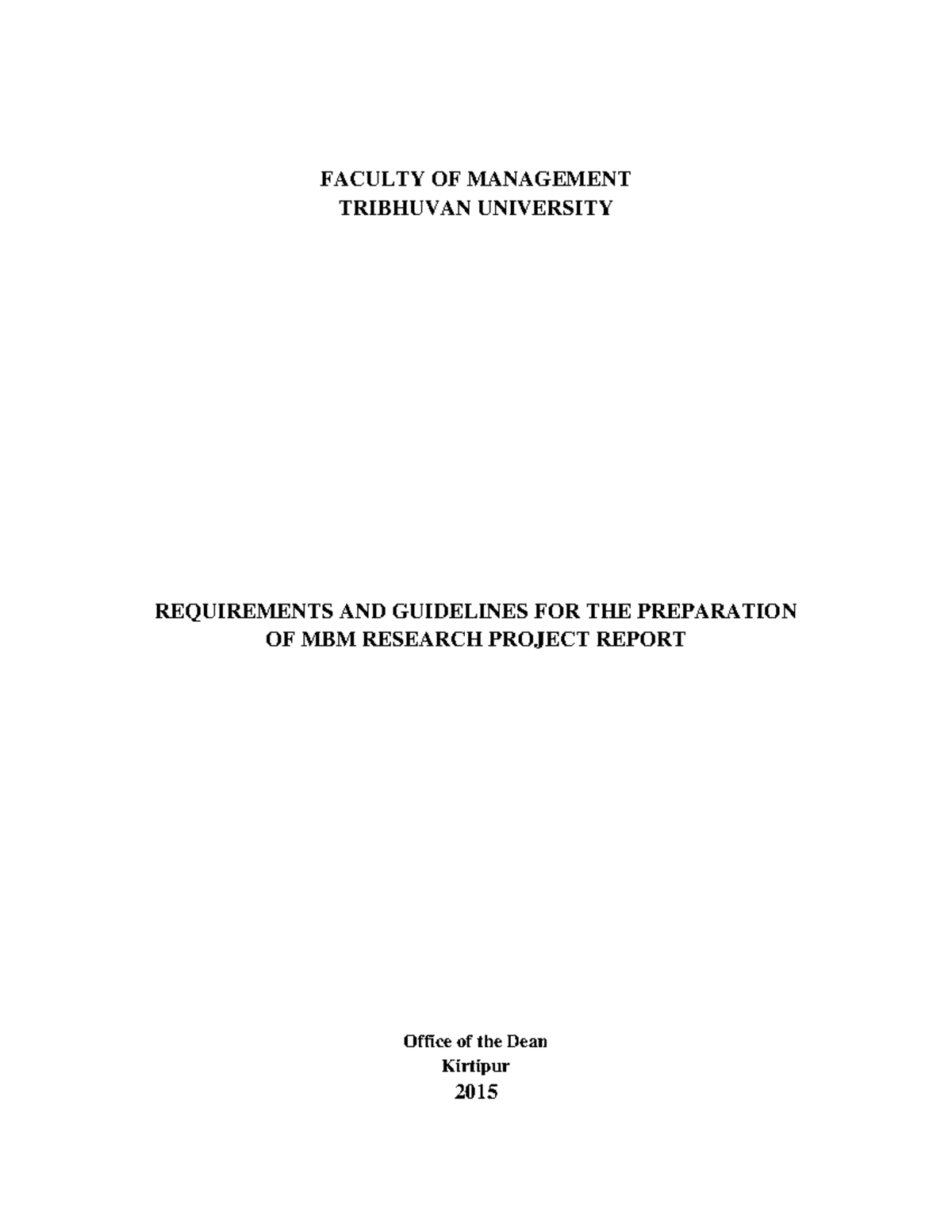 MBS & MBM Thesis format from TU Faculty of Management - FACULTY OF ...
