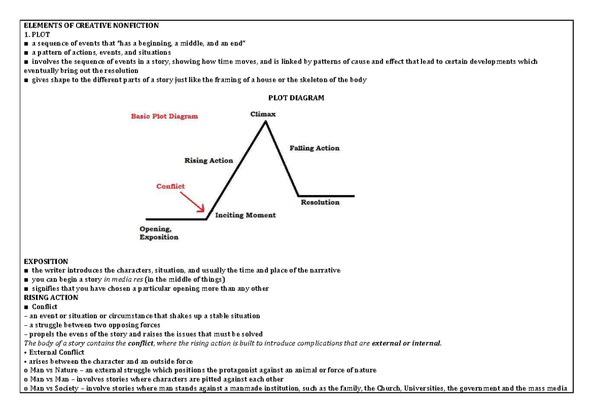 Elements OF Creative Nonfiction Handout - ELEMENTS OF CREATIVE ...