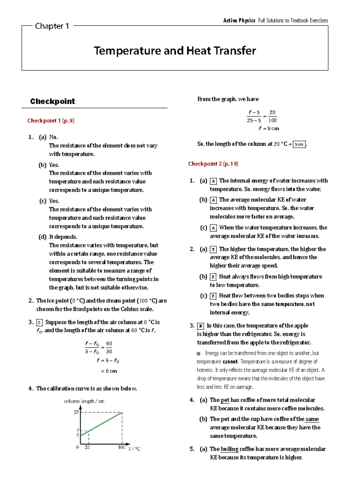Active Physics HKDSE Book 1 Chapter 1: Temperature & Heat Transfer ...